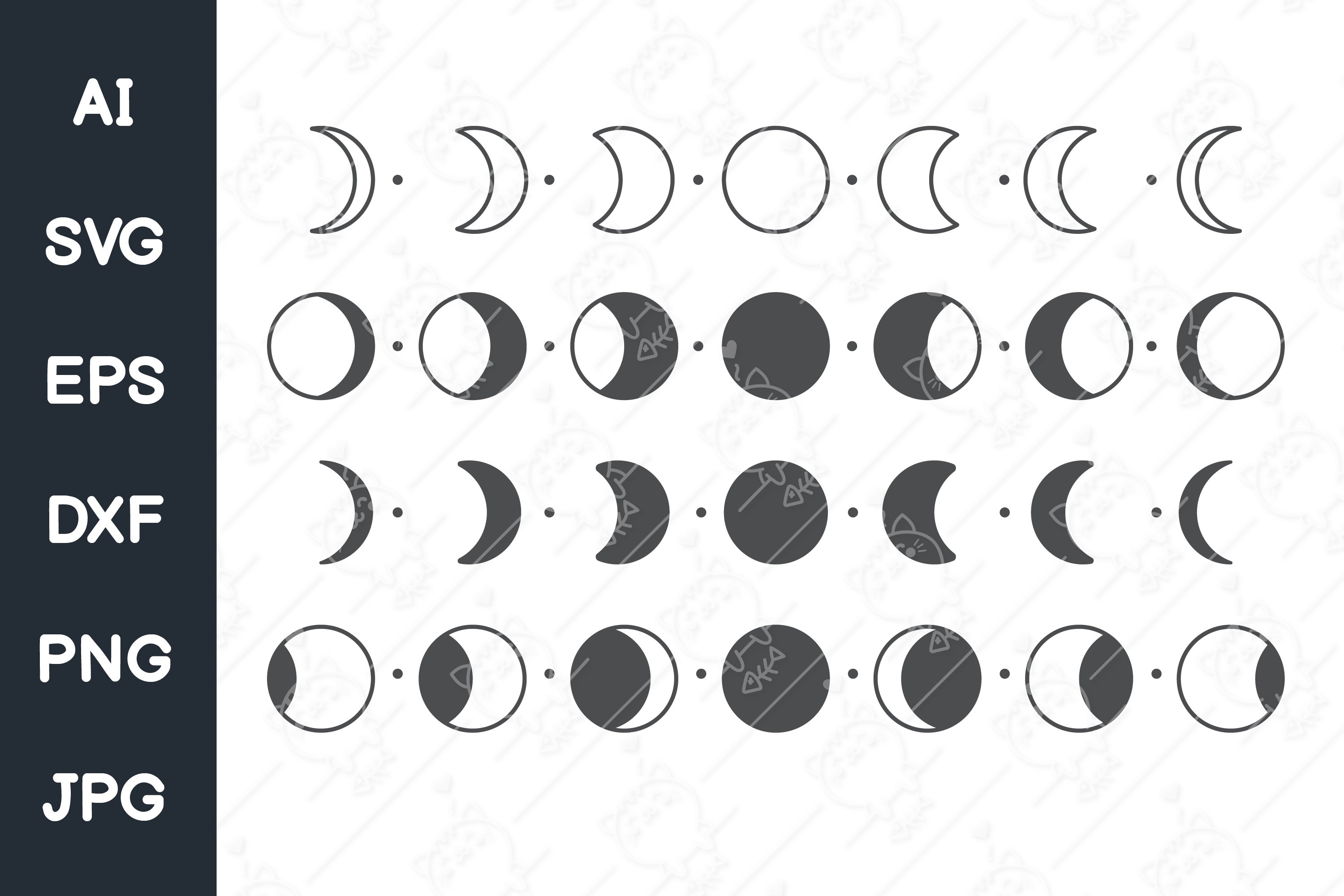 Moon phases SVG | Mystical Moon Phases|Digital Download