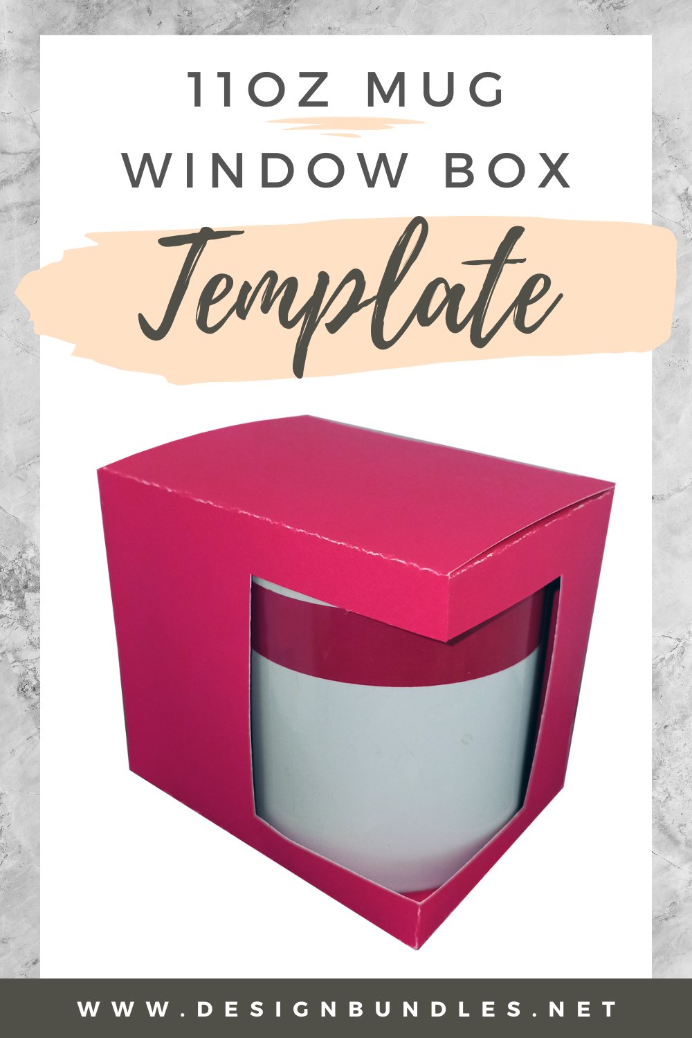 11oz Mug Box Template SVG 11oz Mug Box Window Template