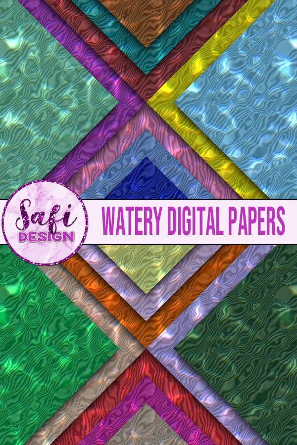 Watery Digital Paper Backgrounds