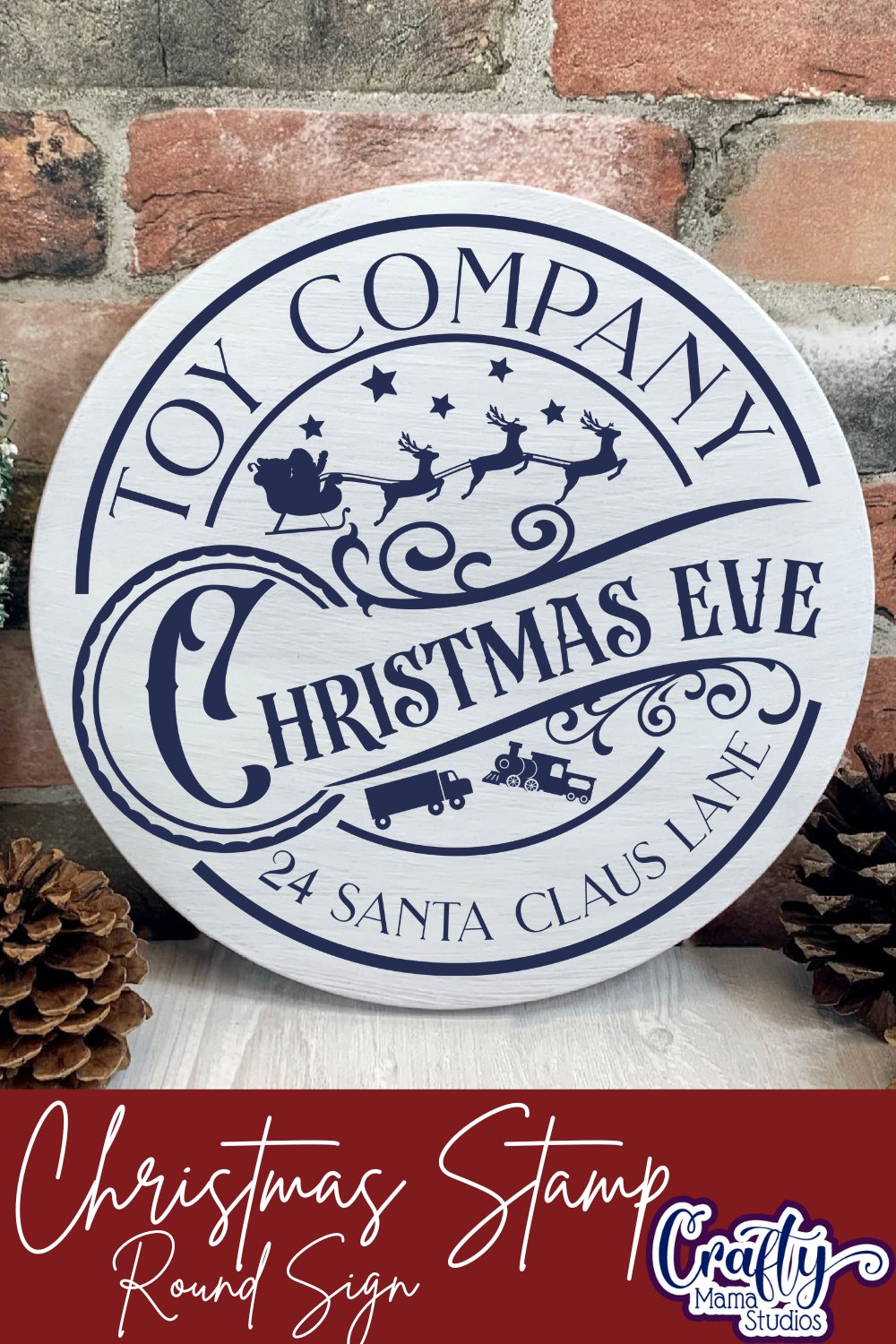 Christmas Round Sign Svg, Christmas Eve Toy Co Door Hanger