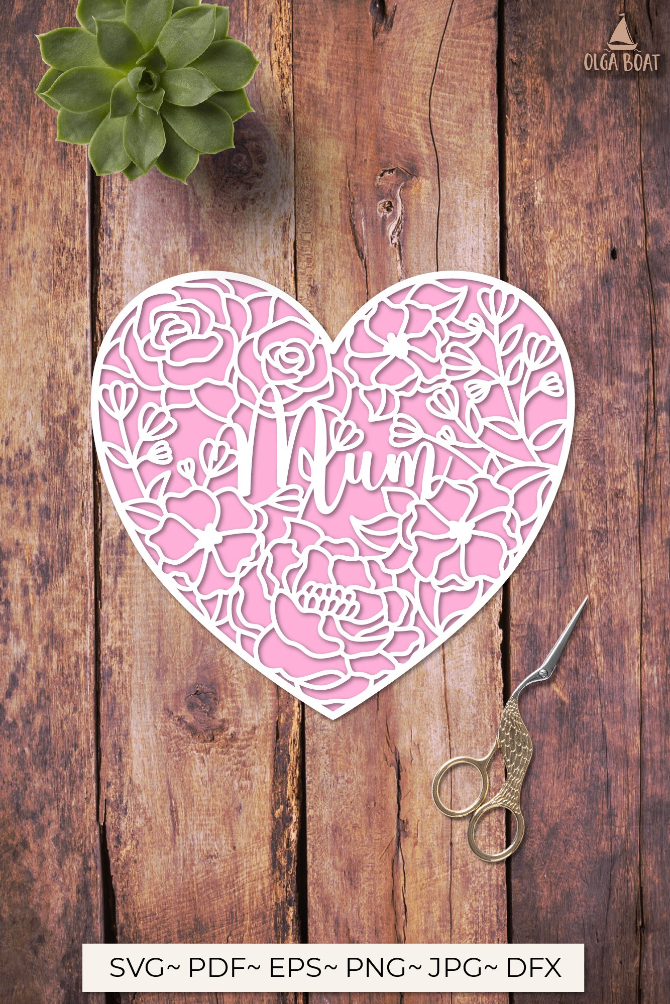 3d Mum layered svg | Mum papercut card