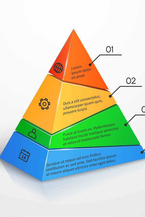 Layers hierarchy pyramid chart vector presentation infograph
