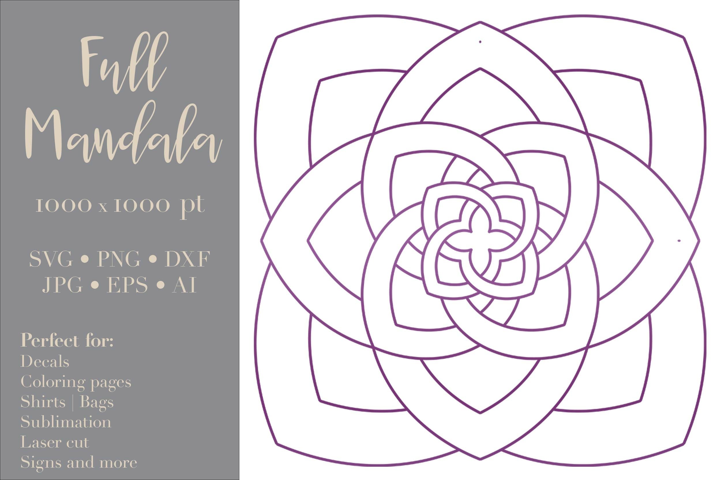 Mandalas SVG Bundle with Split Mandala Full-Half (1223399)