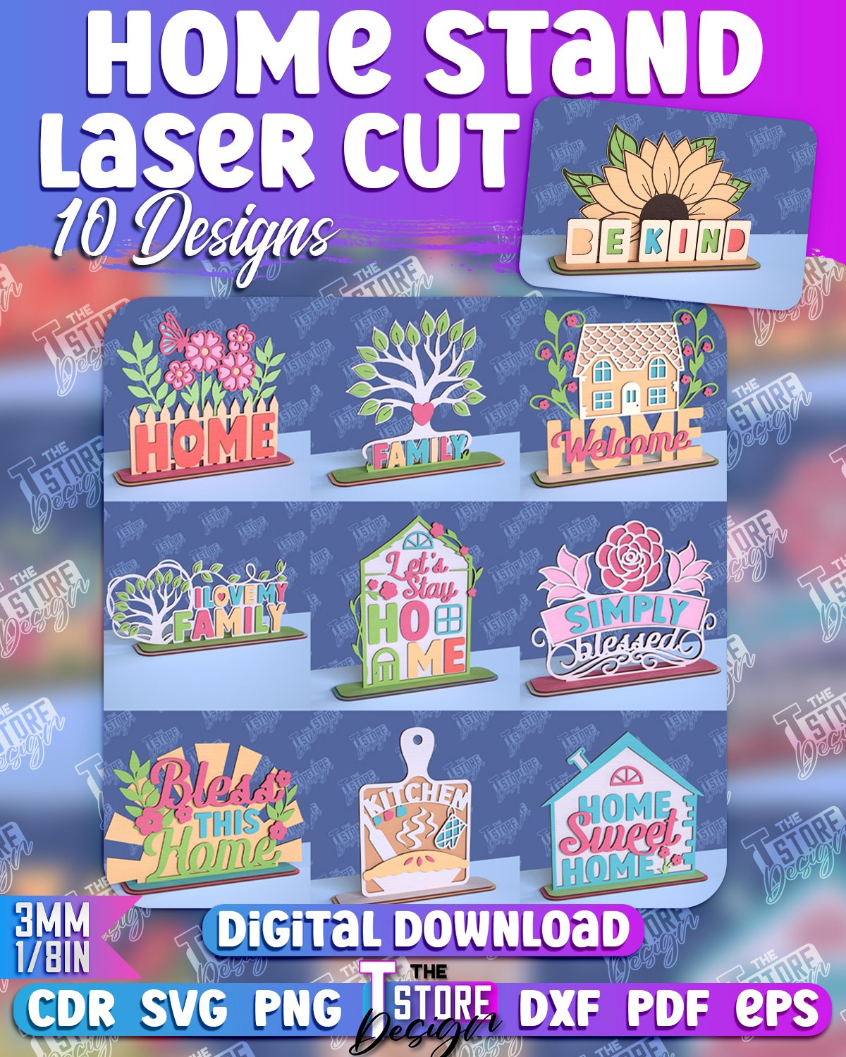 Home Standing Decor SVG Bundle| Home Decor Laser Cut Designs