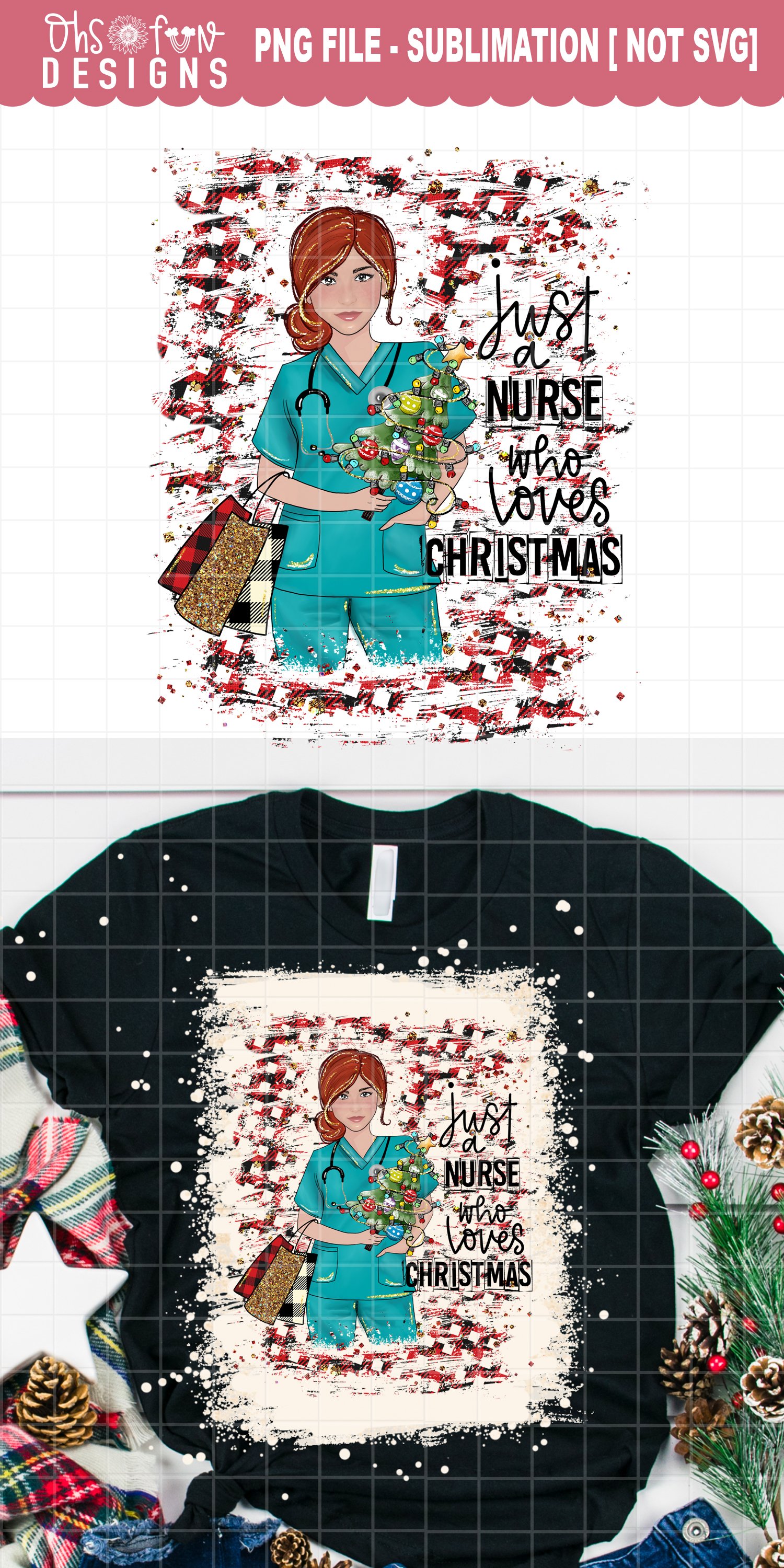 just a nurse who loves christmas sublimation