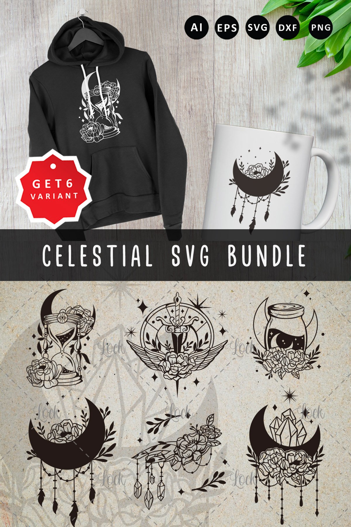 Magic and Celestial SVG Bundle 6 Designs