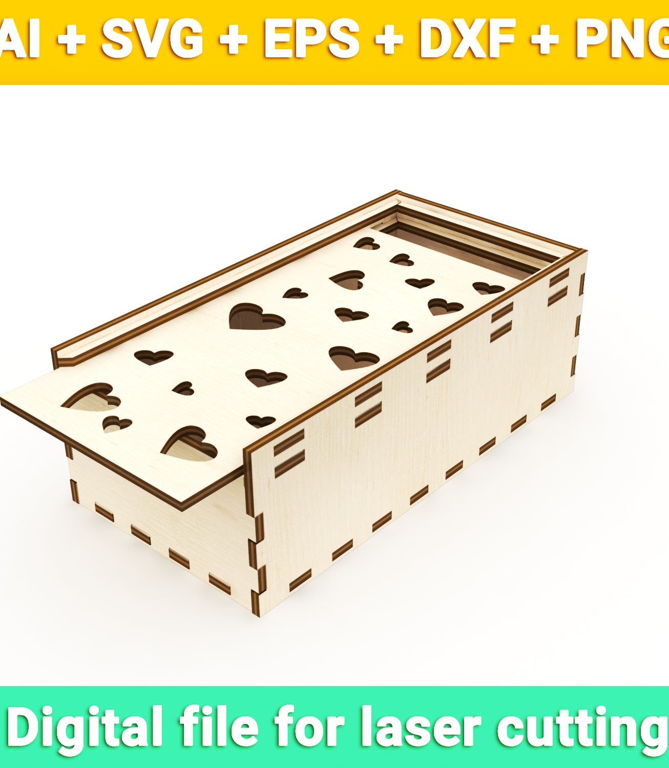 Pencil case with hearts vector for CNC svg vector file