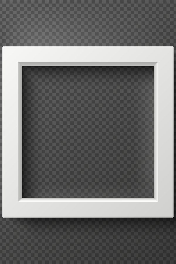 Empty square white 3d wall frame for creative picture vector