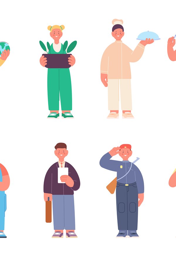 Kids in profession. Occupation children, professions differe