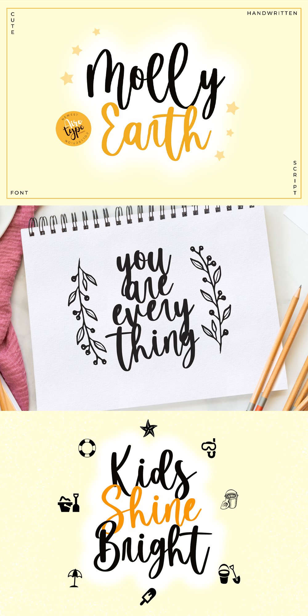 Molly Earth - Fun Bouncy Handwritten Font