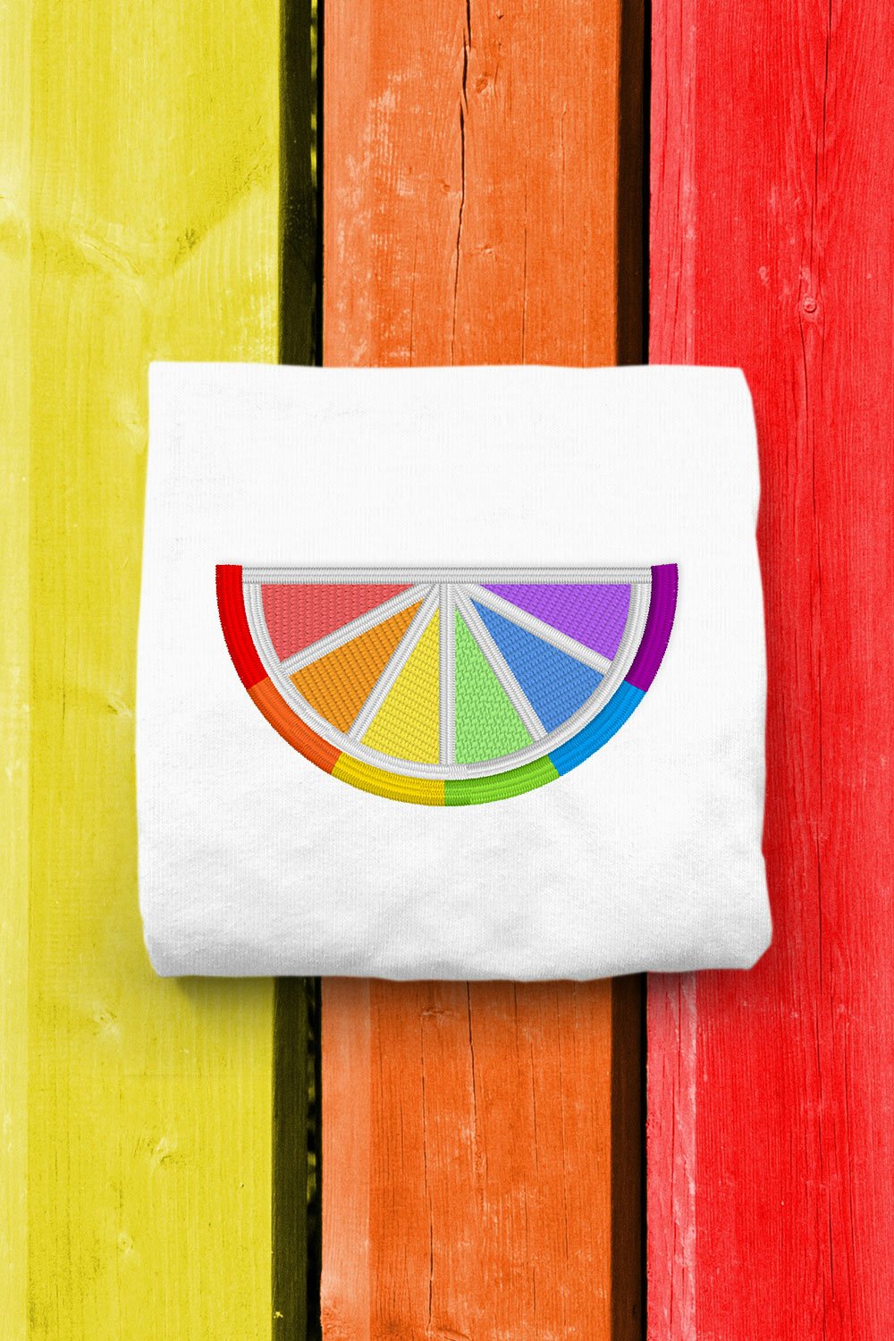 Rainbow Citrus Half Slice Mini Embroidery File