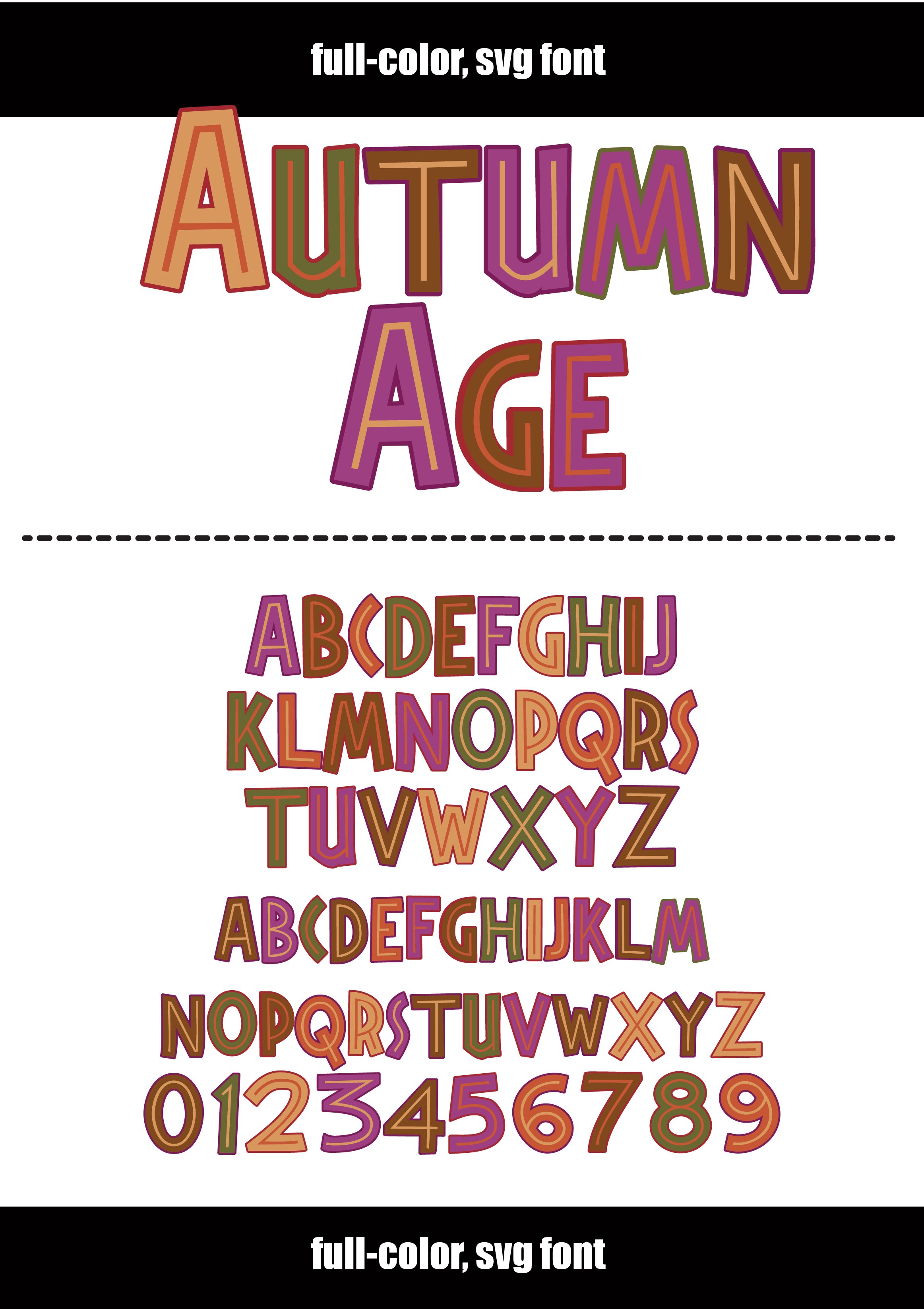 Autumn Themed Full Color SVG Font