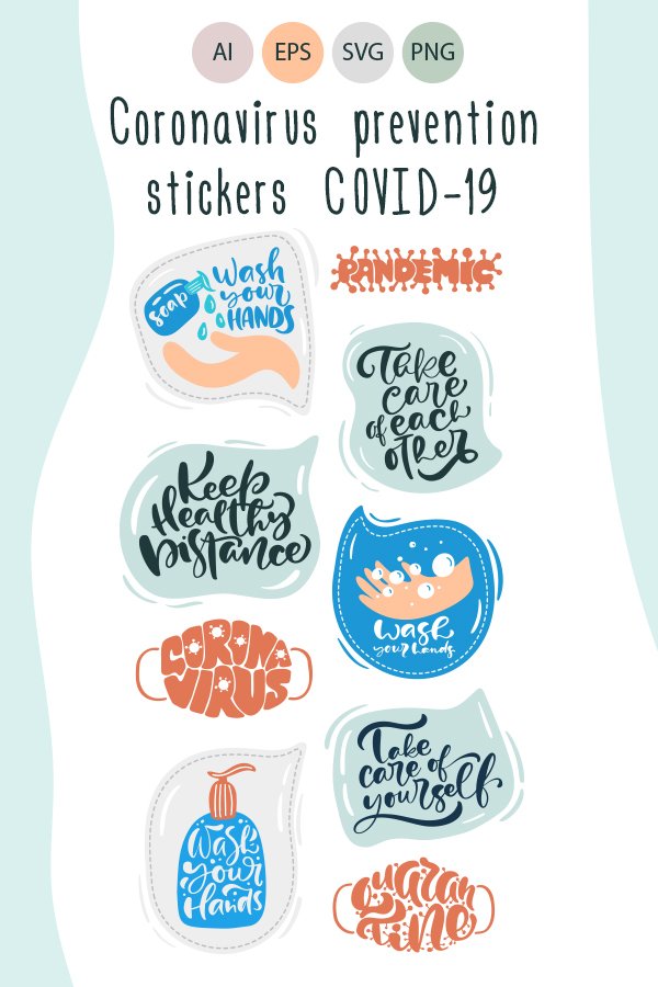 Virus prevention stickers SVG