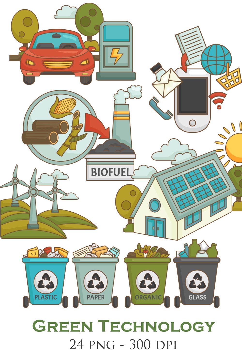 Go Green Technology Eco Friendly Environmental Illustration