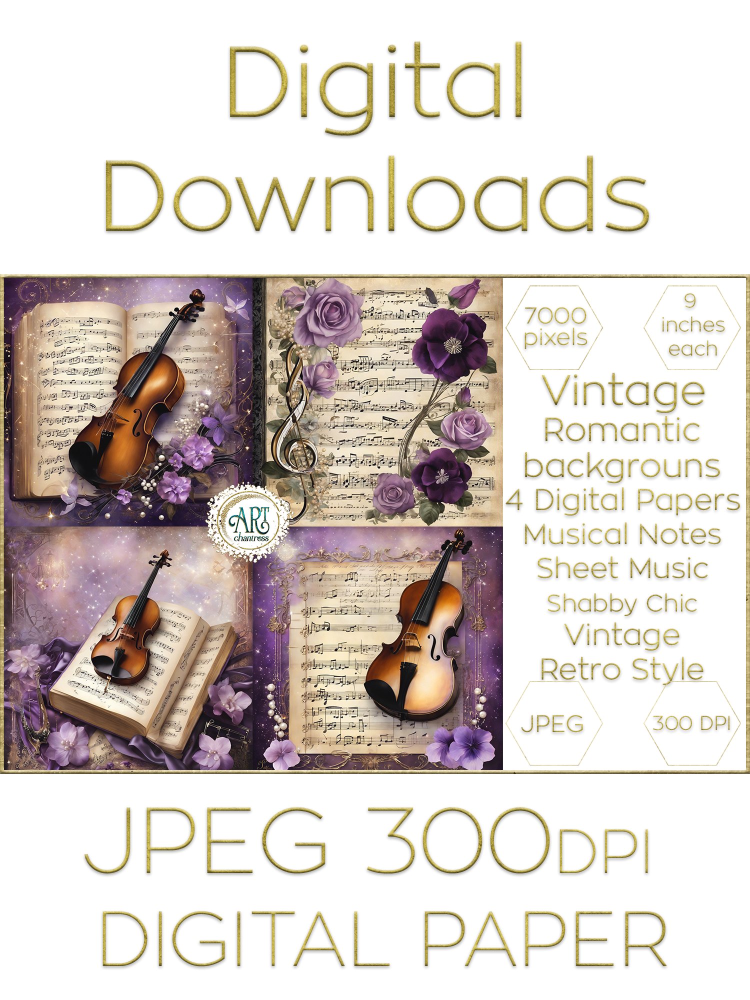 Vintage Classic Sheet Music Scrapbook Pages (4001952)