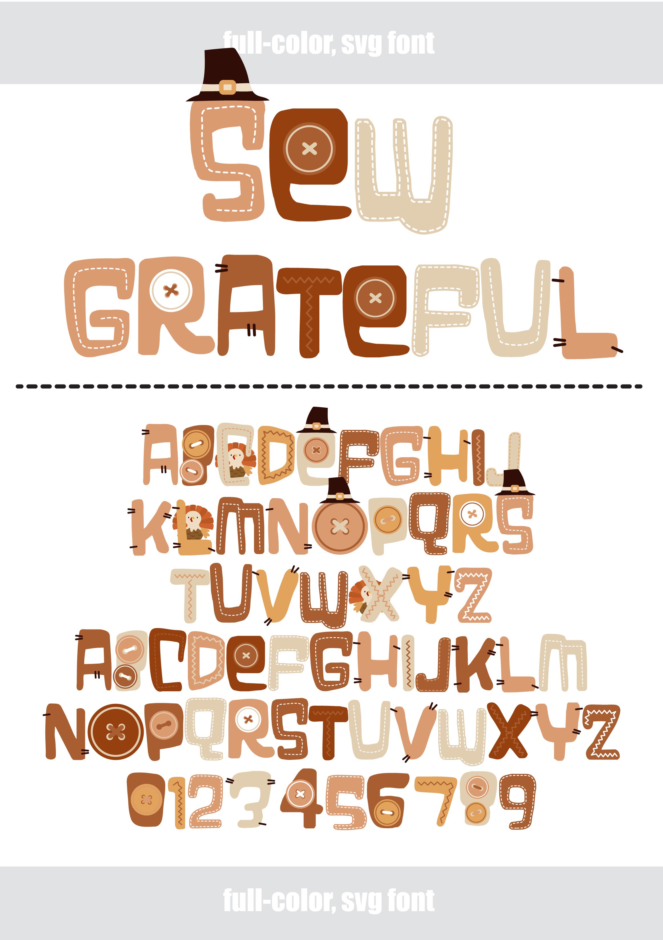 Full Color SVG Font great for Thanksgiving