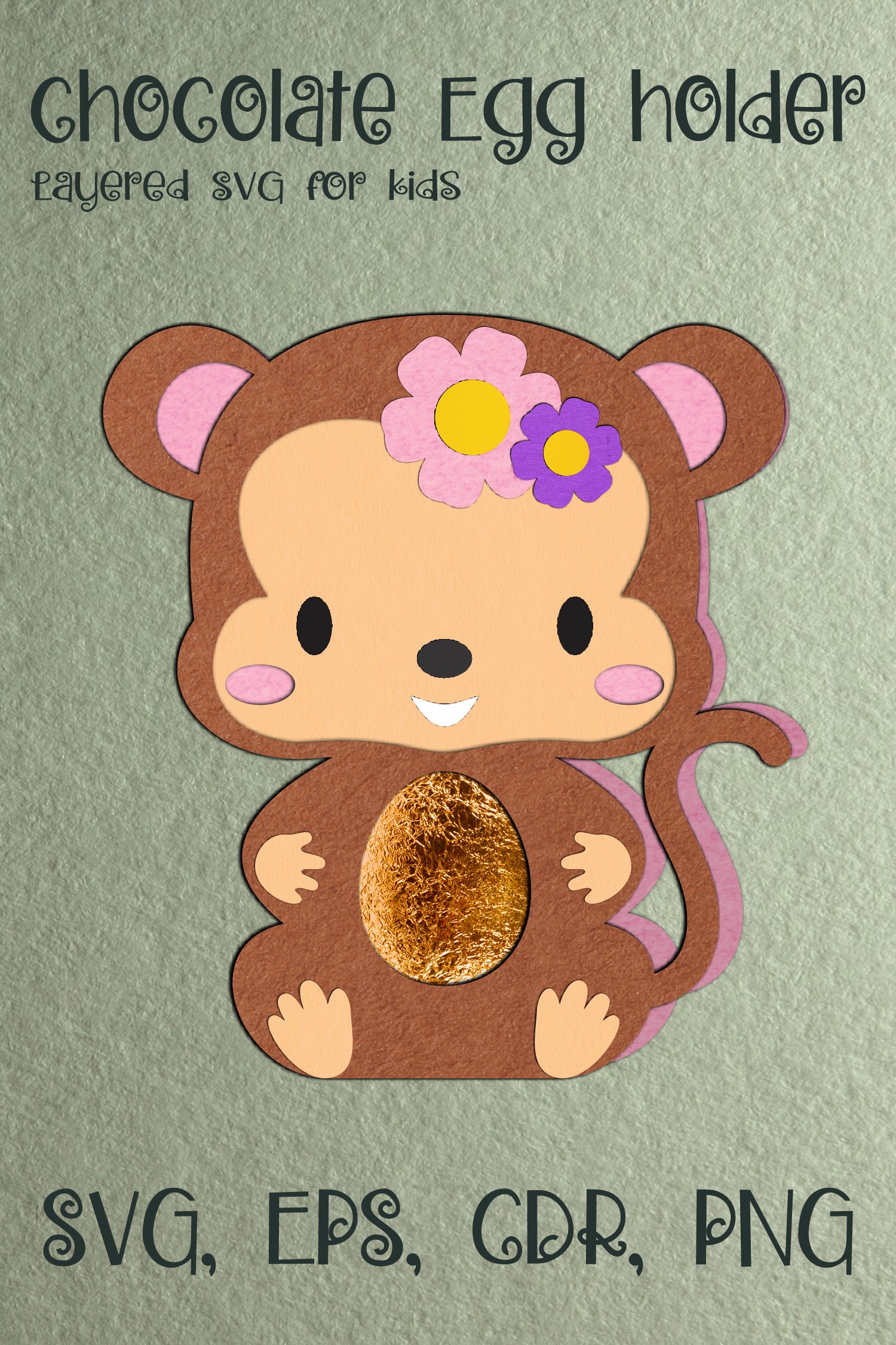 Cute Monkey Easter Egg Holder