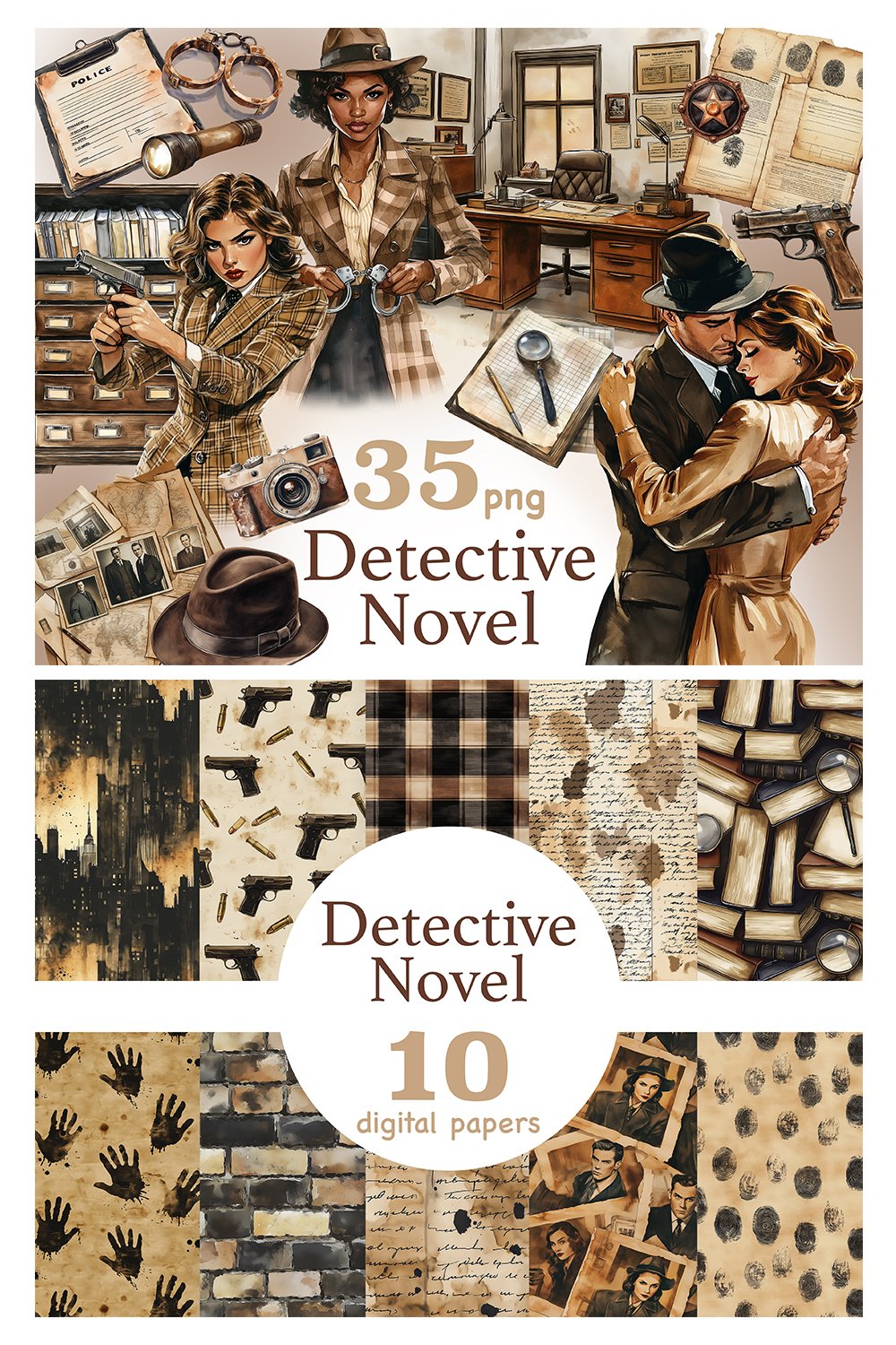 Detective Clipart | True Crime PNG Bundle