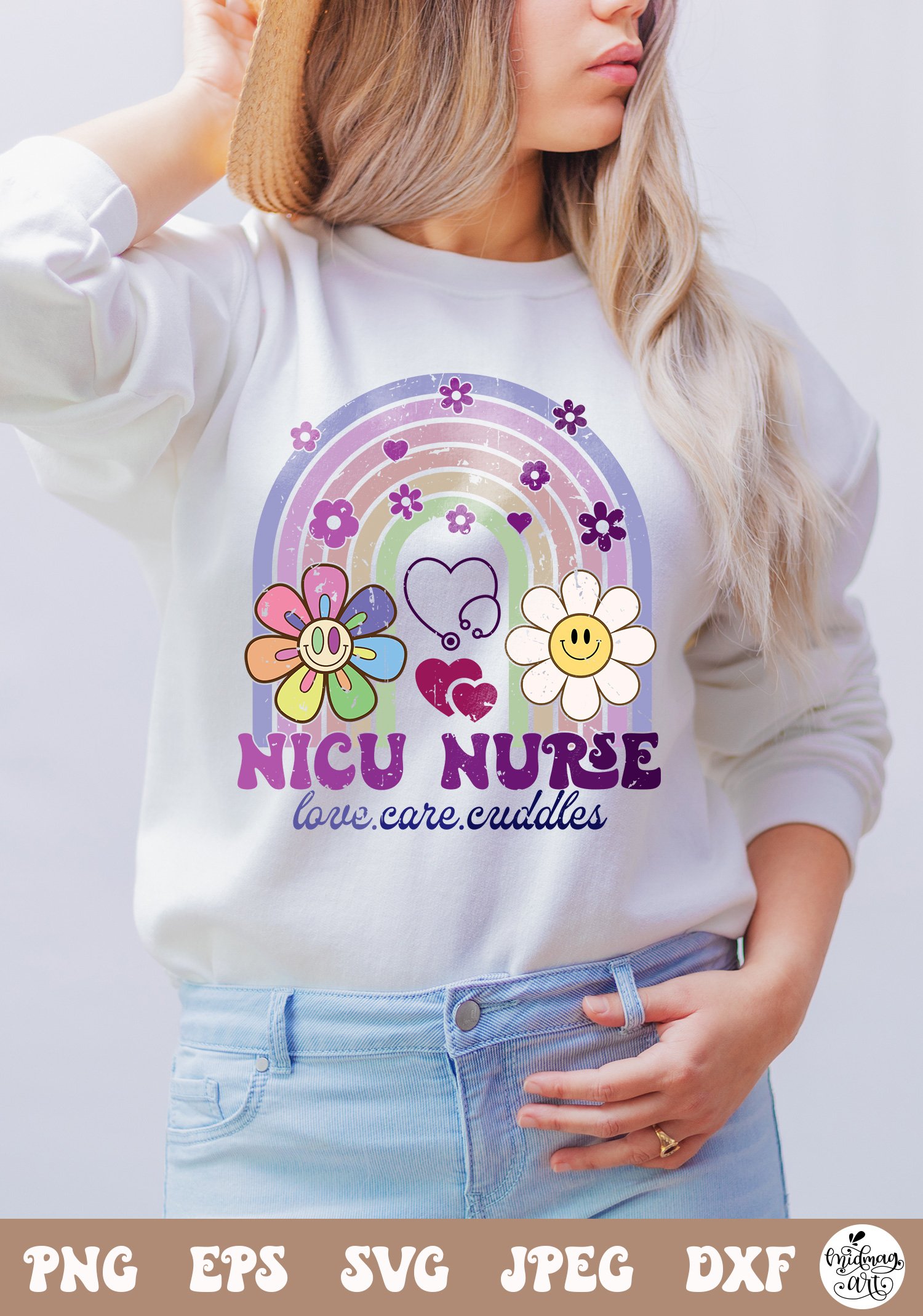 NICU Nurse Rainbow png svg, NICU Nurse png