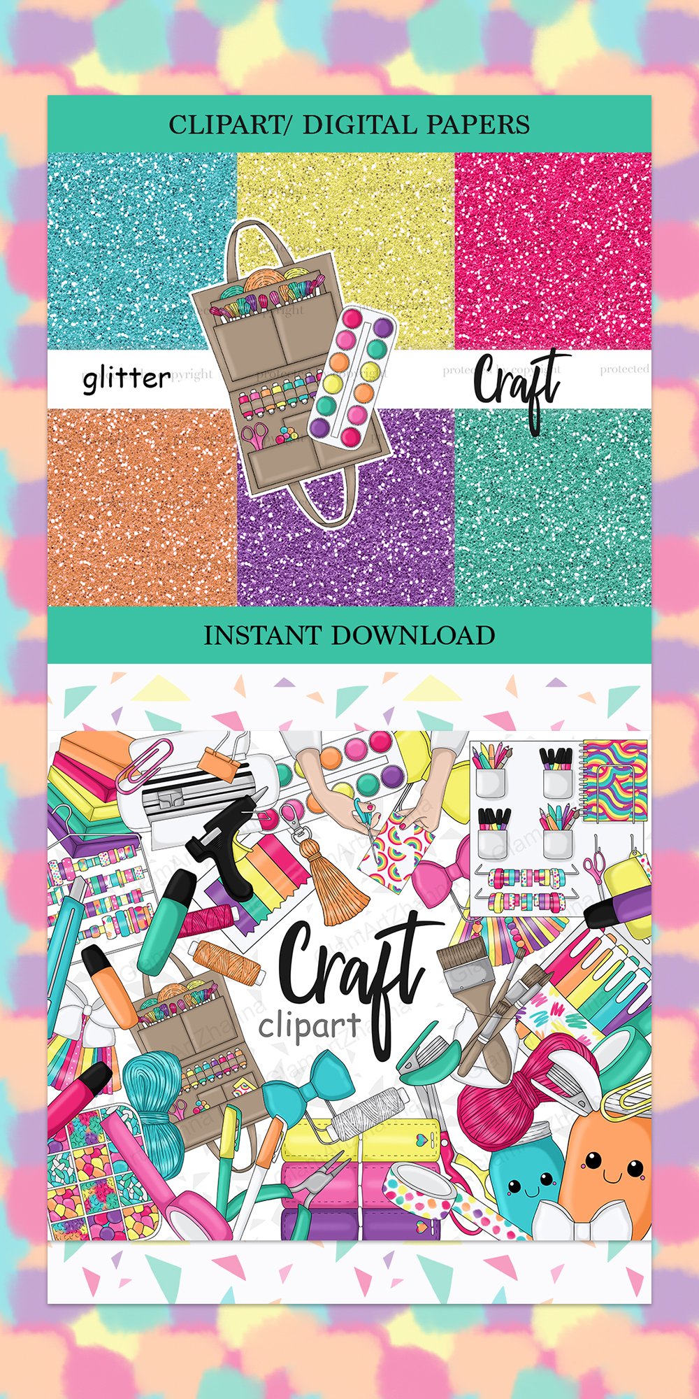 Craft Glitter Paper | Multicolor Glitter Backgrounds