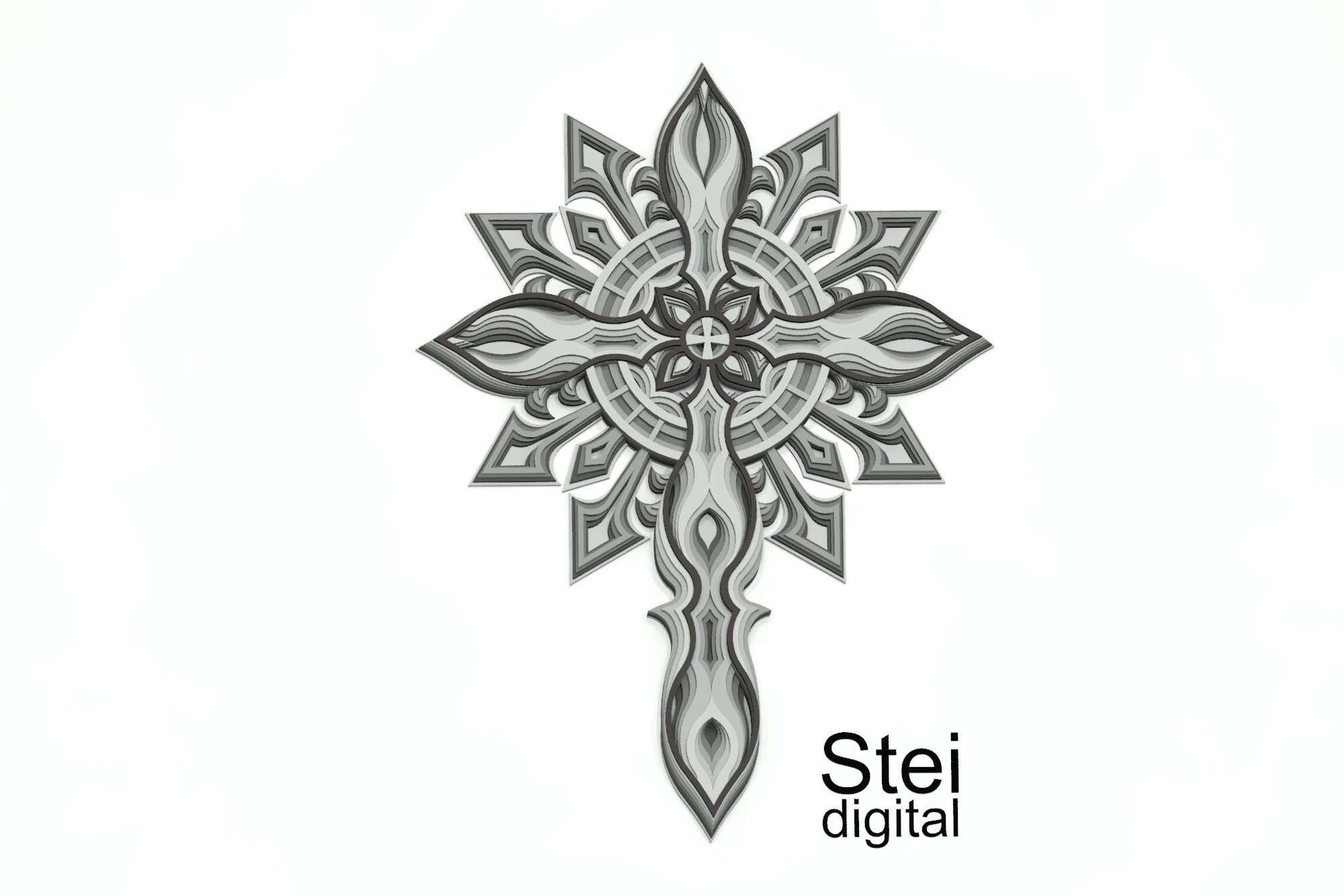 3d Cross layered design svg, dxf cutting files, Cricut SVG.