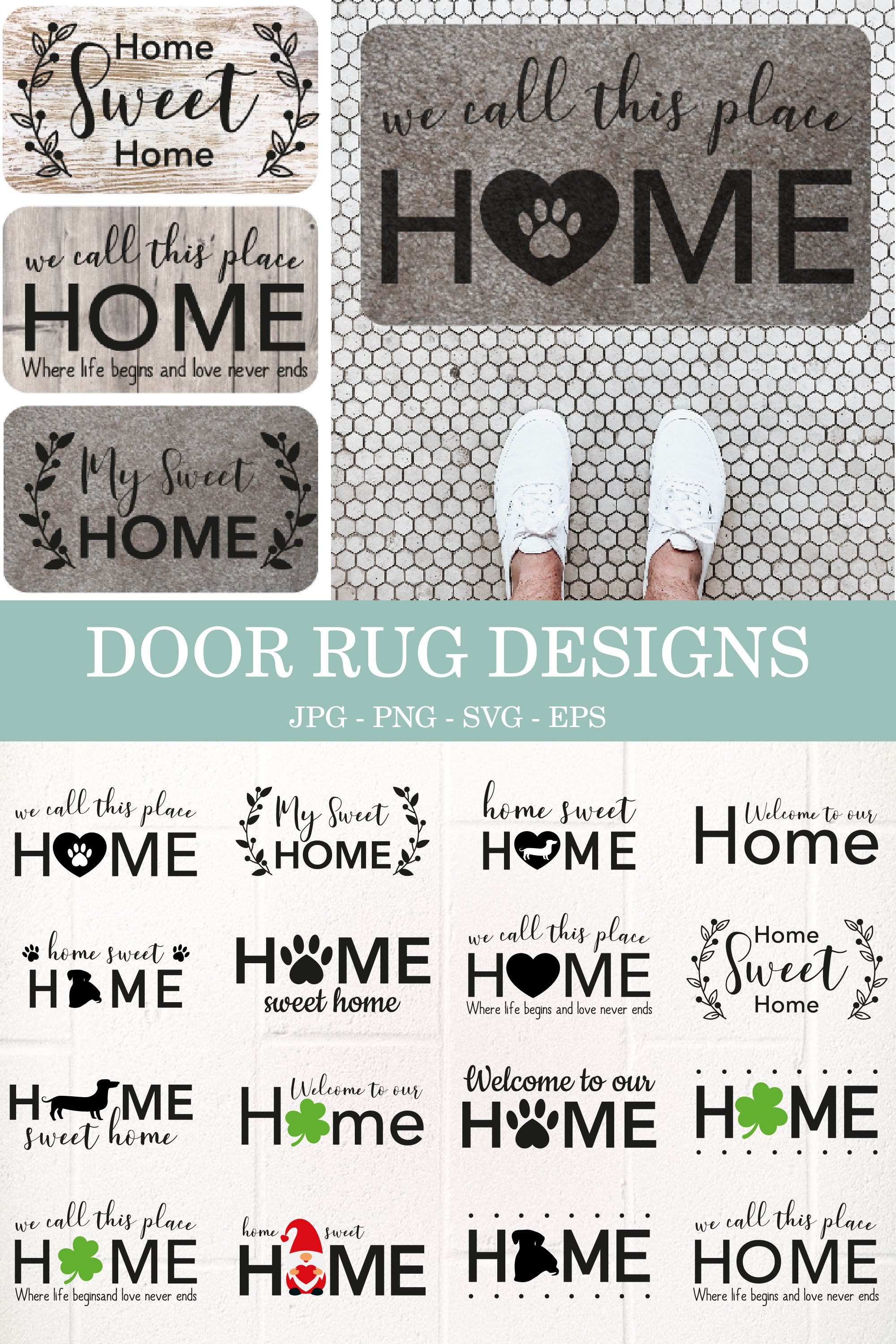 16 Doormats, rug design, carpet print, SVG files huge bundle