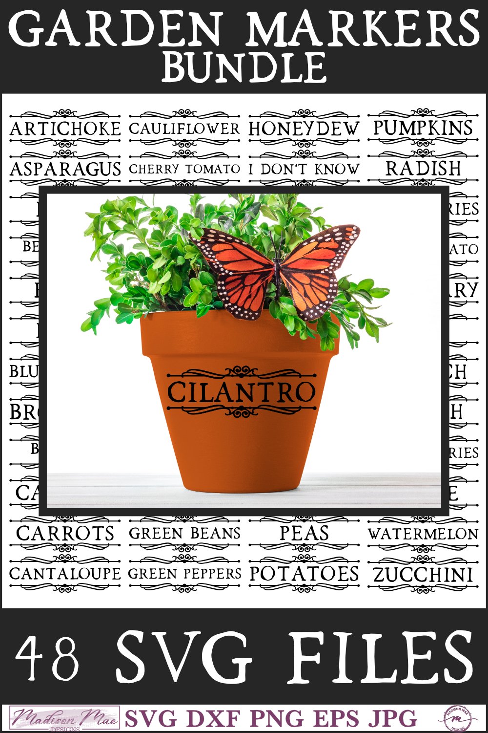 Vegetable Garden Marker Tag SVG Bundle