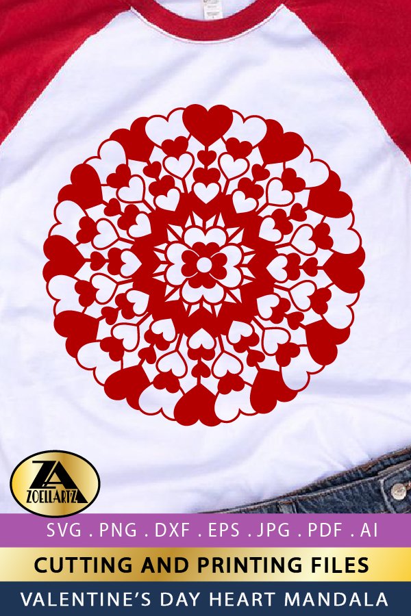 Valentine Mandala SVG Heart Mandala SVG Valentines SVG
