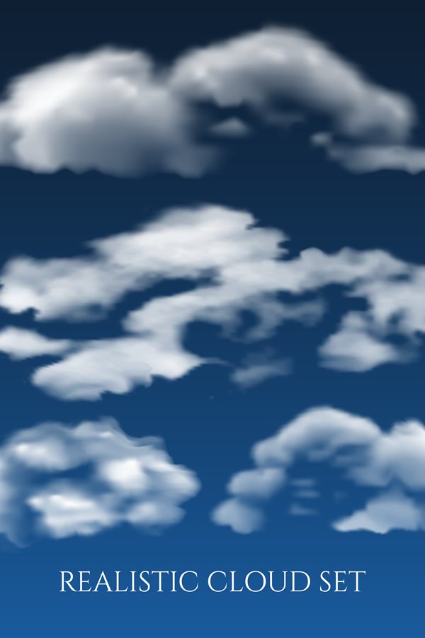 Realistic clouds in blue sky