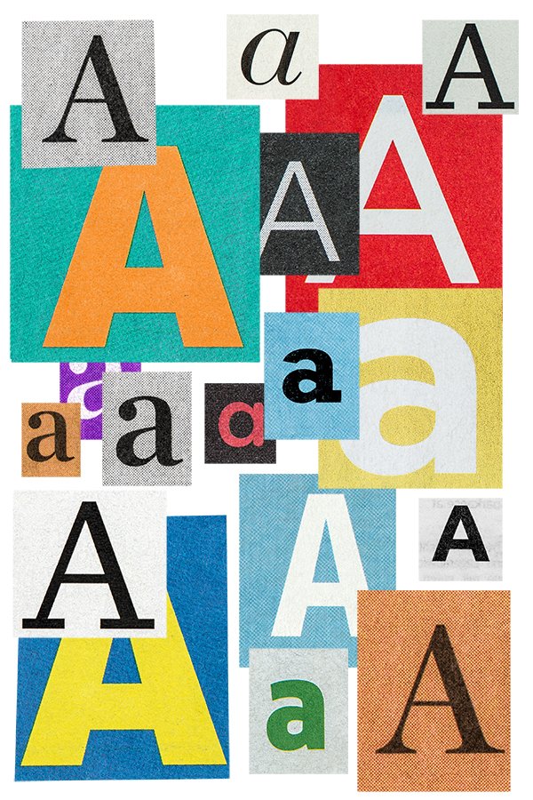 Paper cut letter A. PSD PNG Cutouts crafting Ransom Note