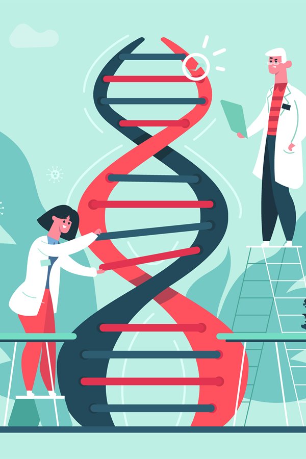 Genetic DNA research. Lab genome and DNA code science