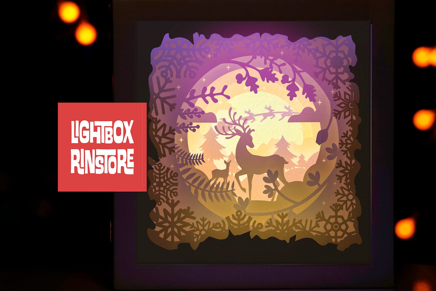 Christmas paper light box template shadow box template shado