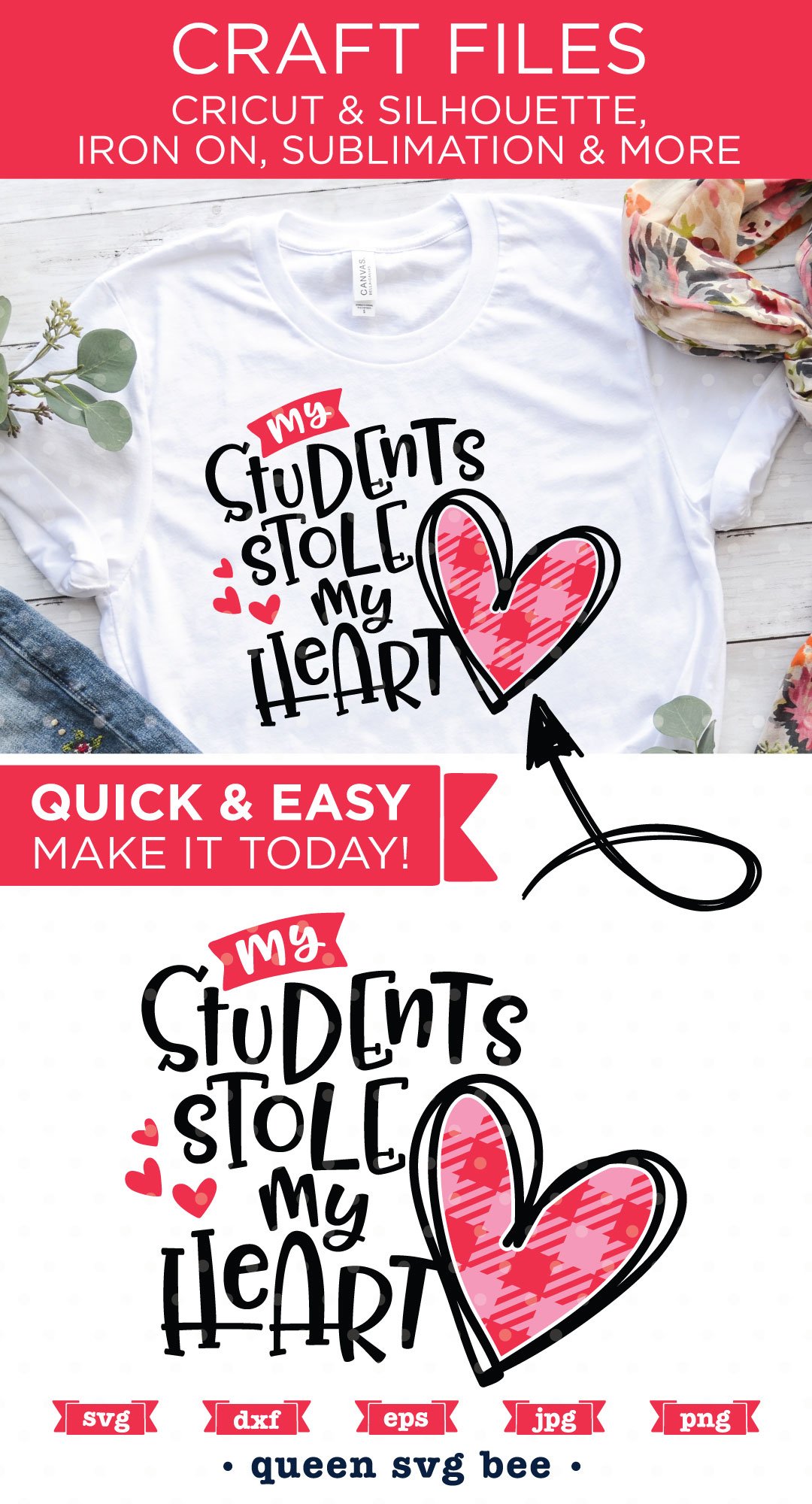 Teacher Valentine SVG | Teacher T-shirt Design