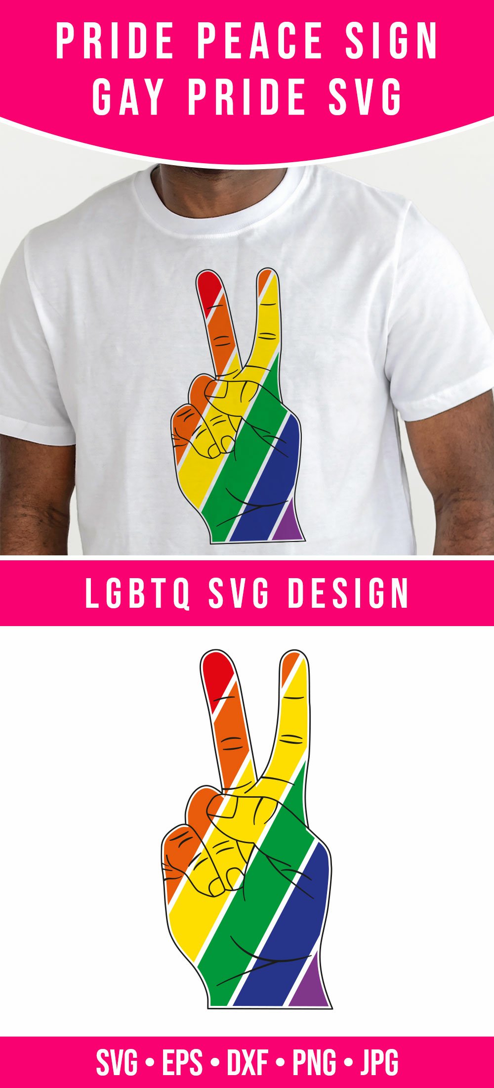 Pride Peace Sign SVG Design