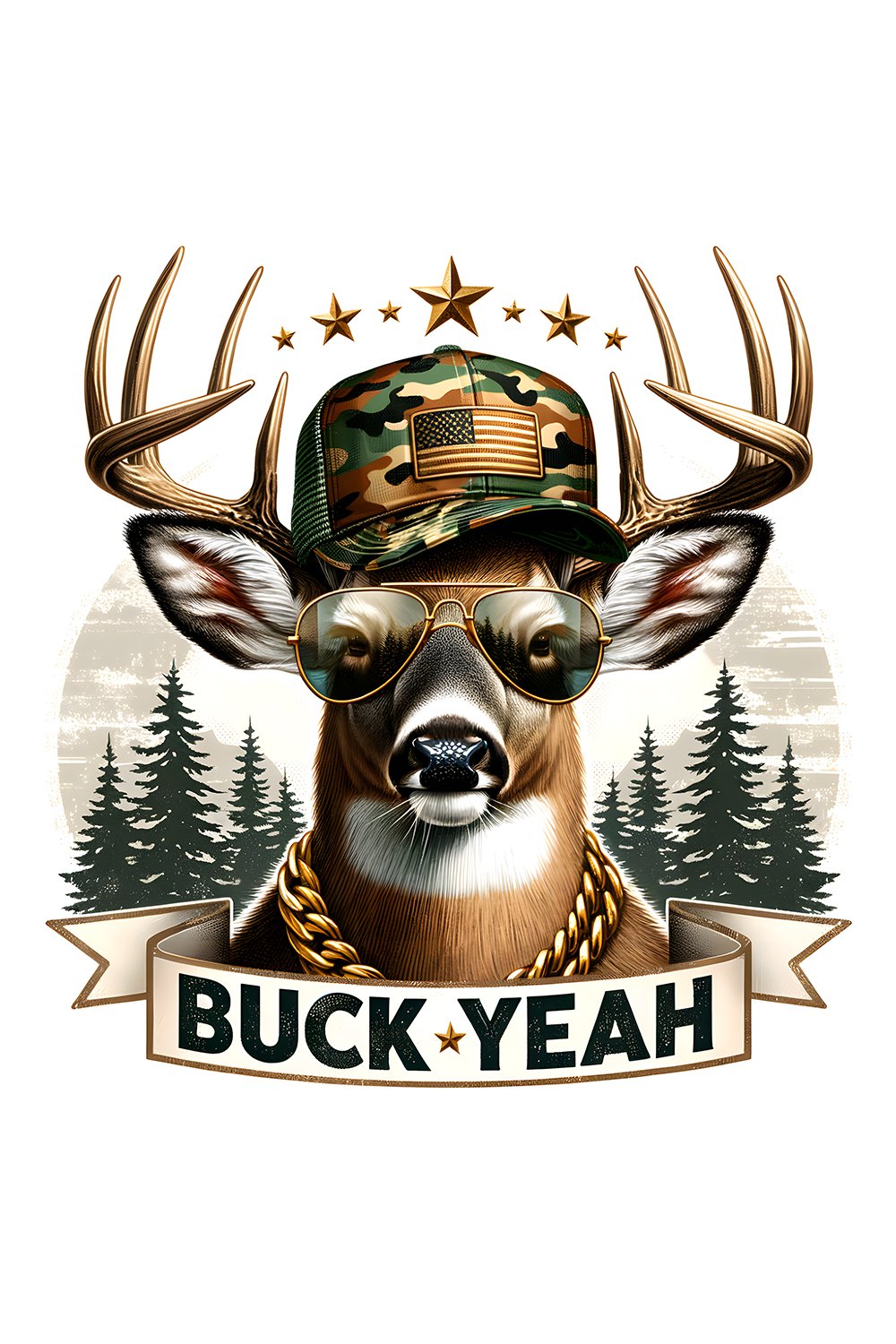 Buck Yeah Deer Sublimation Design (3689529)