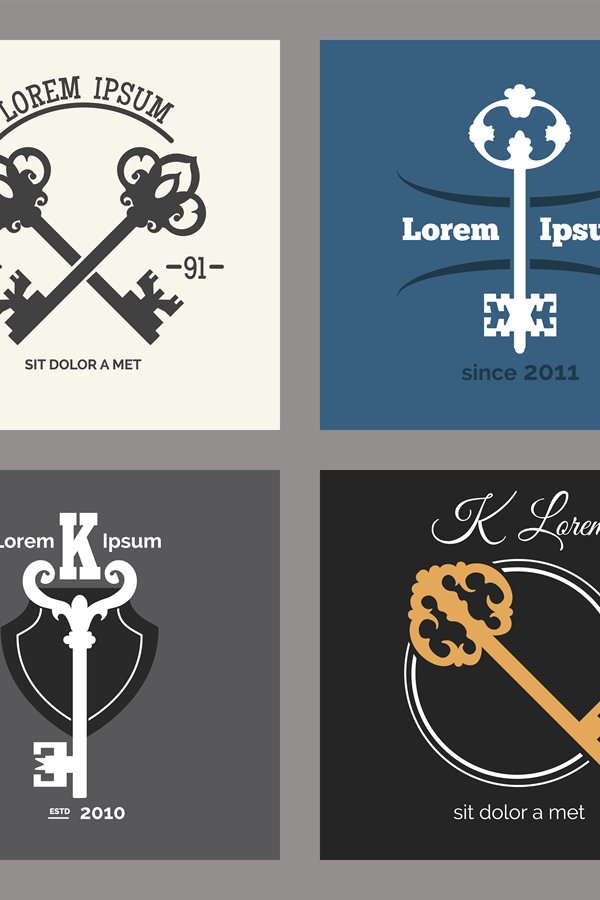 Elegant modern key logo