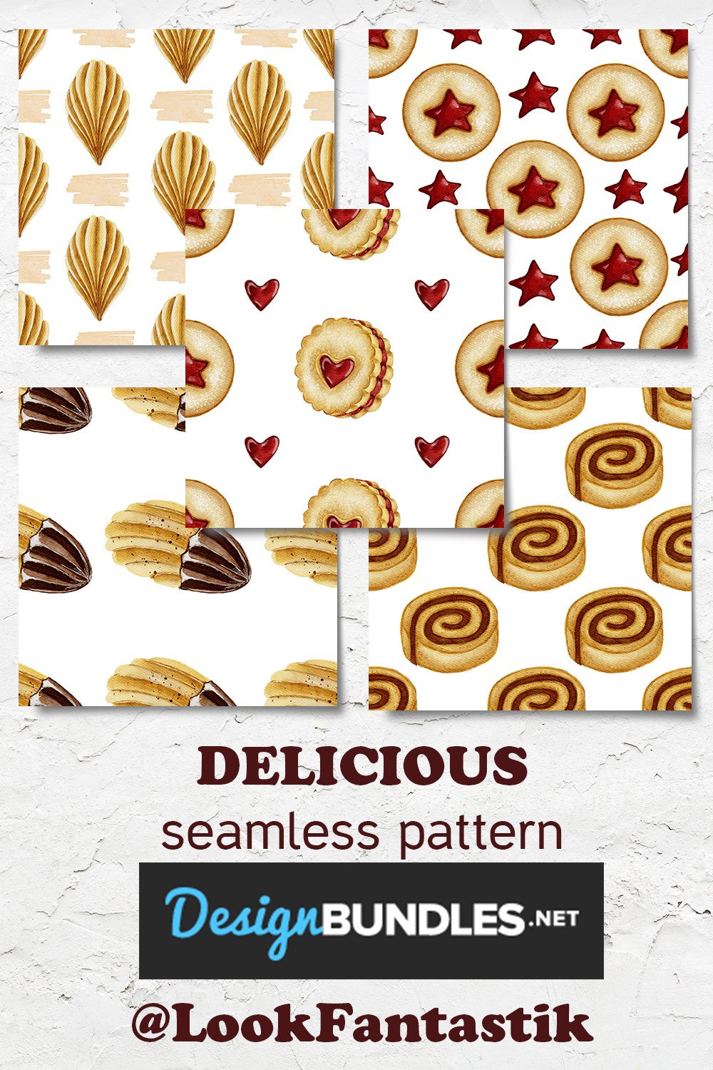 Watercolor Sweets Cookies DIGITAL PAPER collection JPG