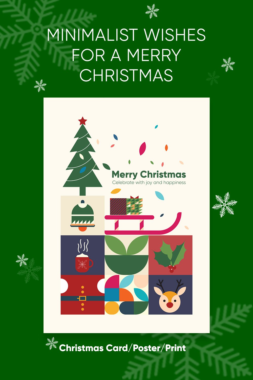 Minimalist Wishes for Christmas - card, poster, print
