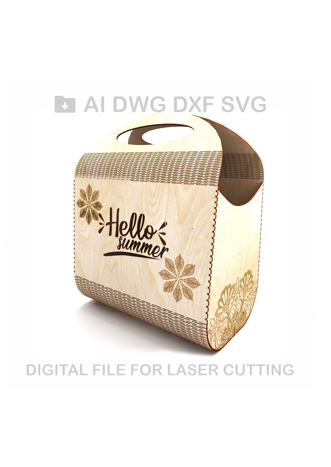 Wooden handbag day laser cut file, laser model (1947554)