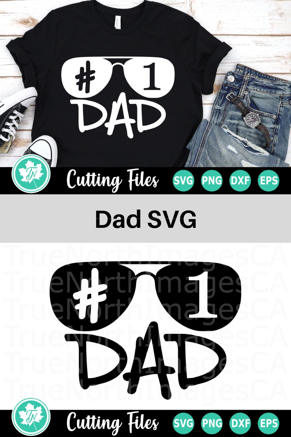 # 1 Dad - A Father's Day SVG Cut File (579452)