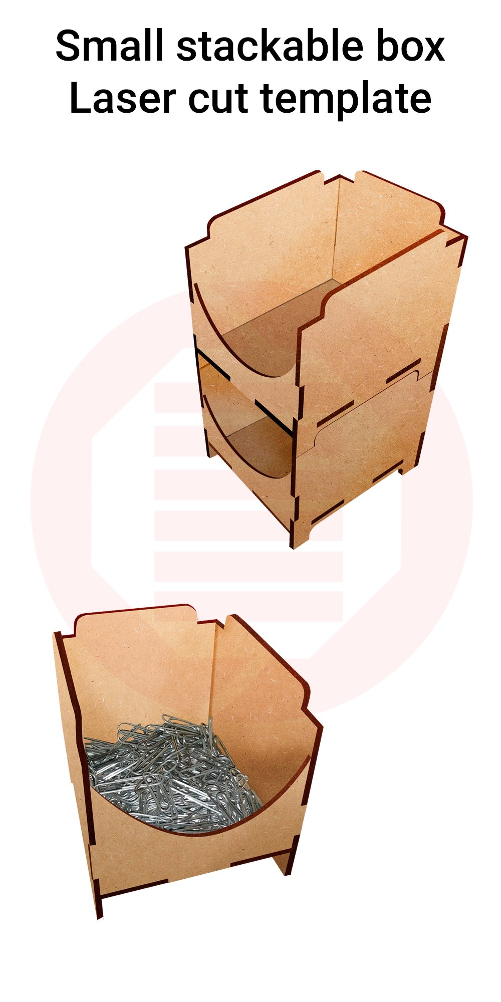 Laser cut stackable box glowforge svg vector template diy