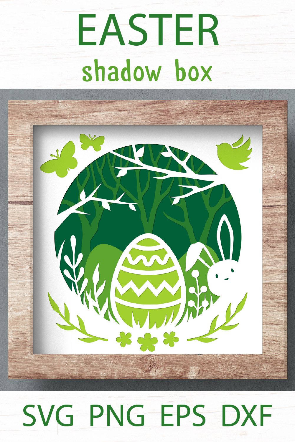 Easter shadow box svg cut file for cricut