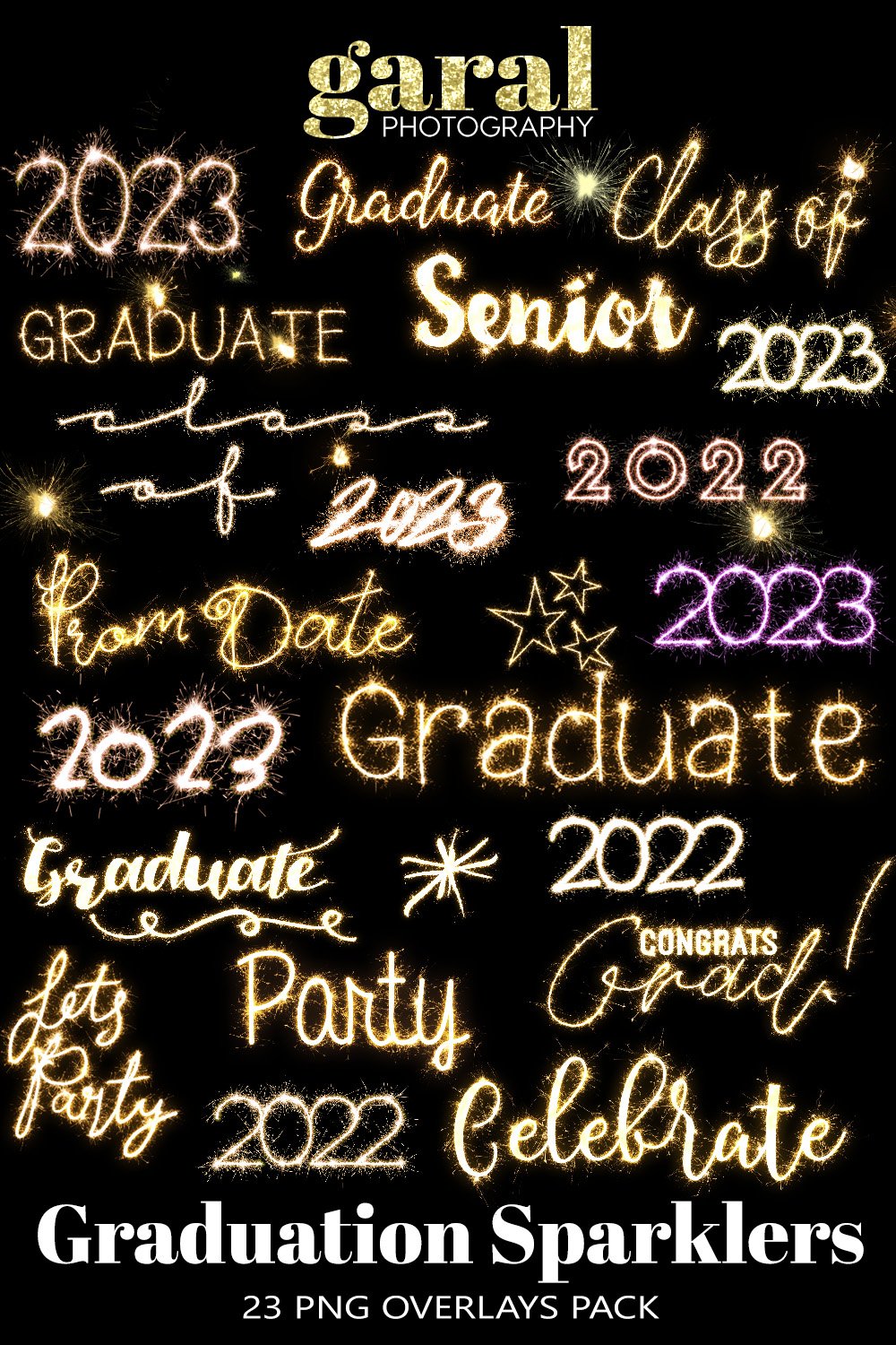 Graduation Sparklers Word Art PNG