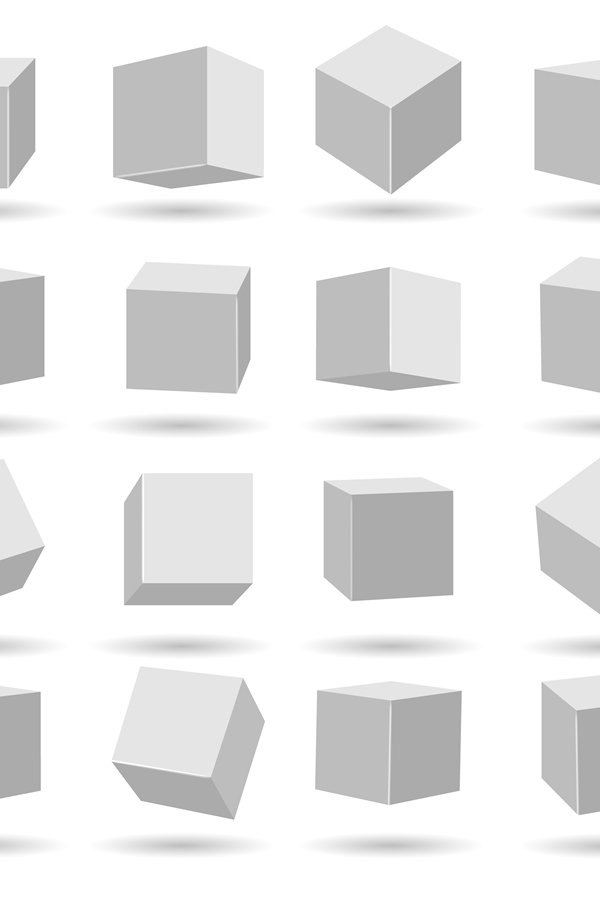 White cubes blocks models