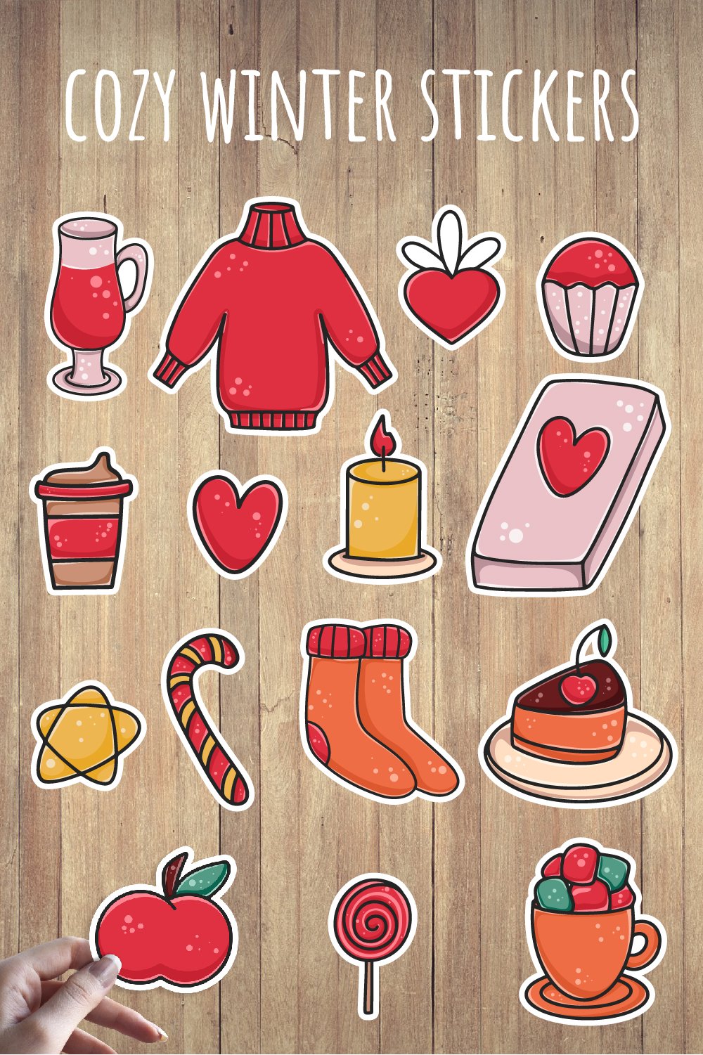 Cozy winter stickers pack SVG/PNG