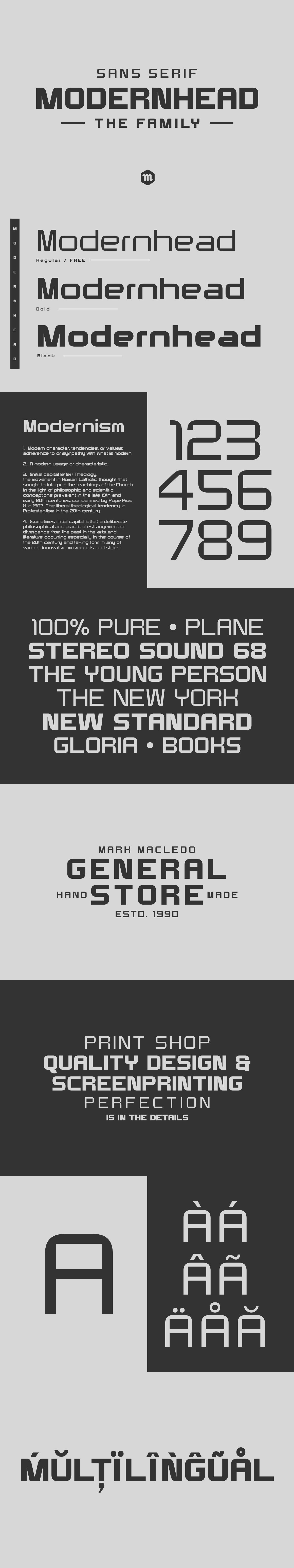 Modernhead Typeface | Font