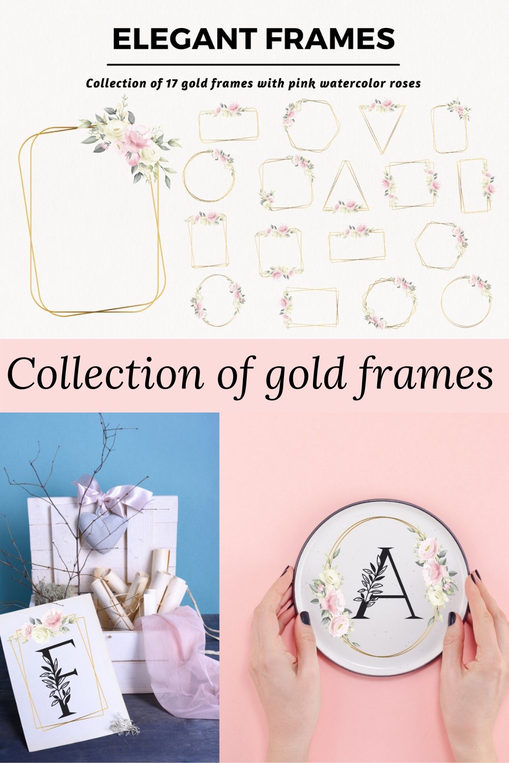 Geometric Frames, Watercolor Frames, Wreath Frames (2509133)