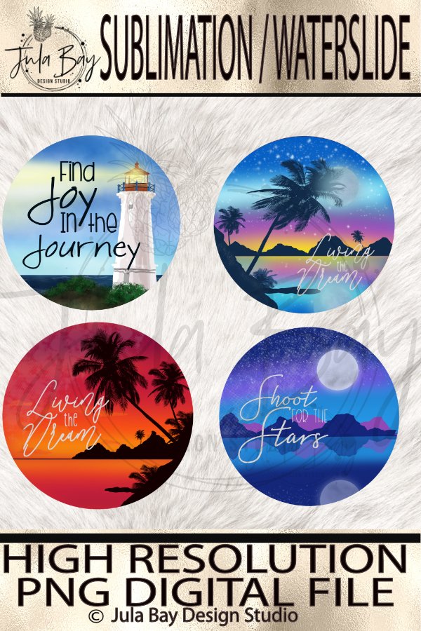 Sublimation Designs for Tshirts Stickers Wine Beach Tropical