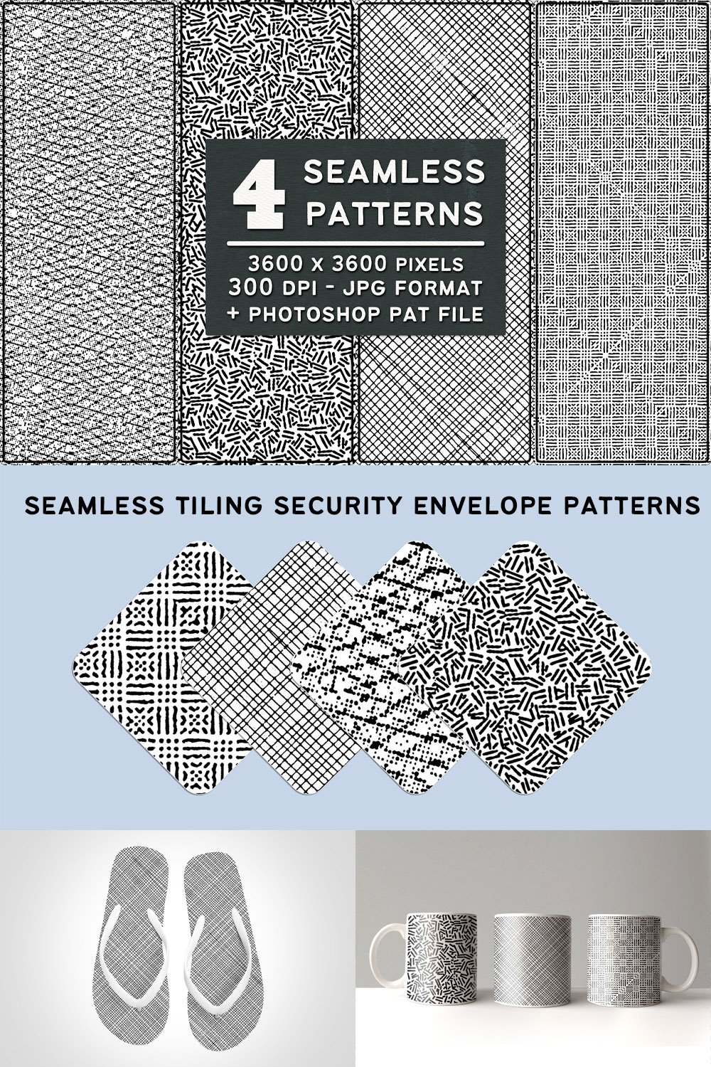 Security Envelope Seamless Tiling Patterns