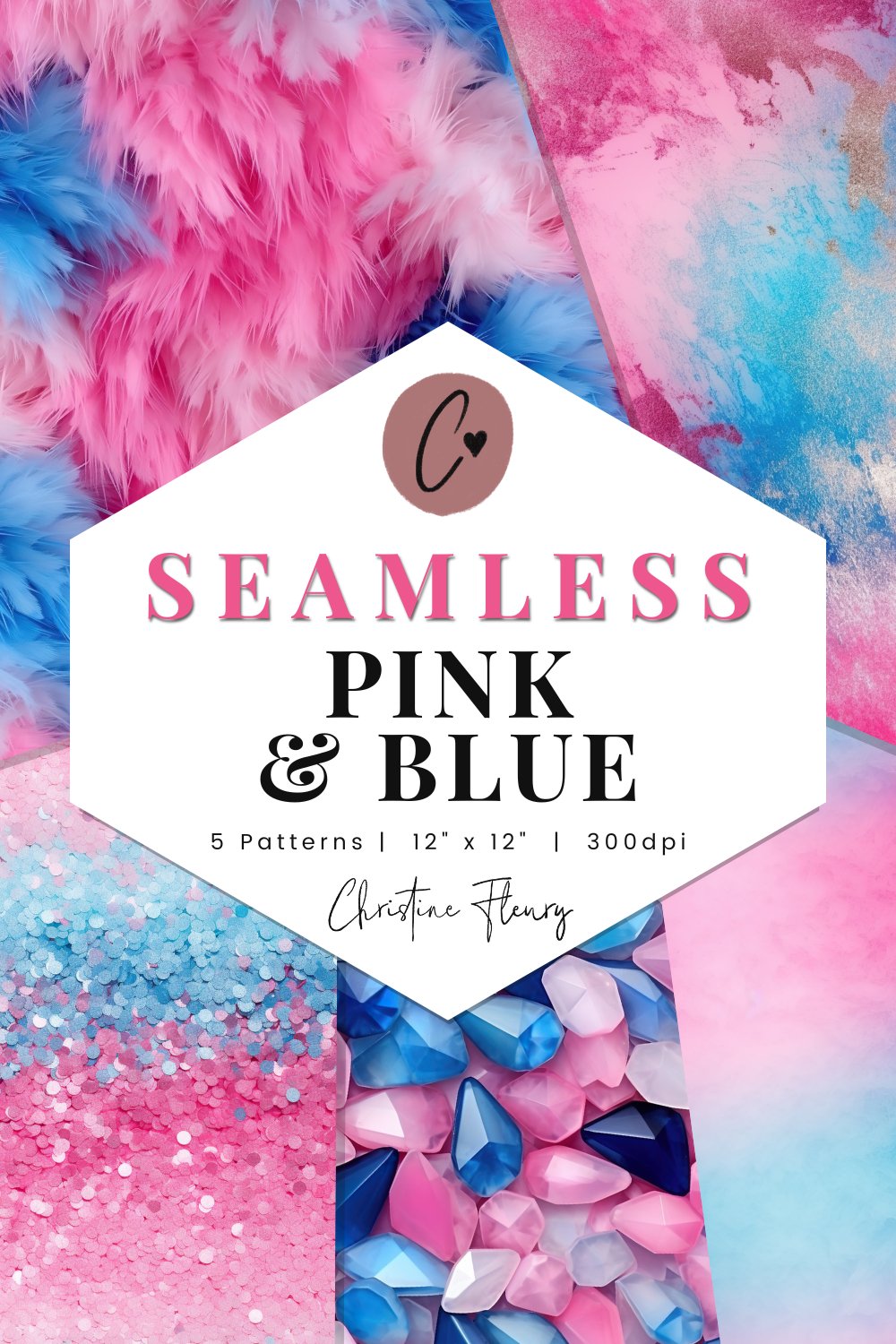 Pink and Blue Digital Paper Mini Pack